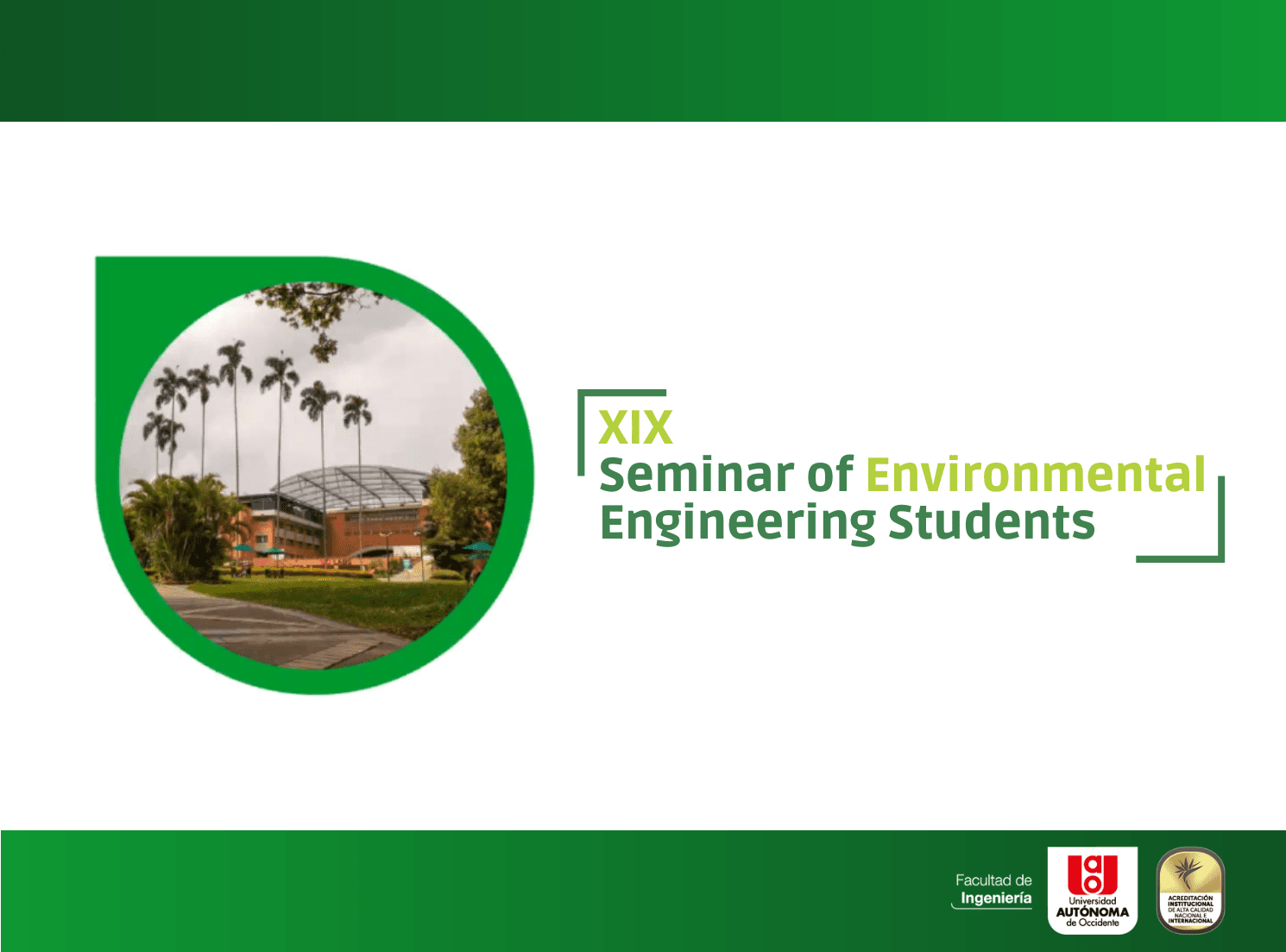 ‘XIX Seminar of Environmental Engineering Students’ - UAO Portal